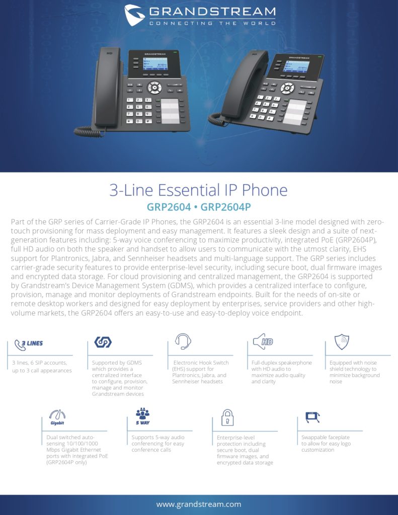 Grandstream GRP2604P – ตู้สาขาโทรศัพท์ ,ตู้สาขาโทรศัพท์ไอพี, คอล ...